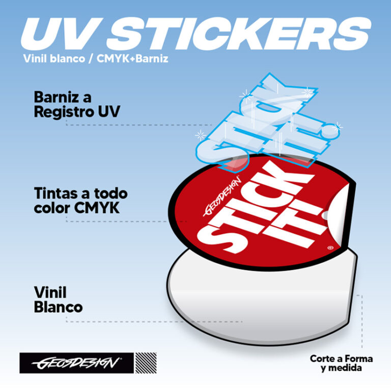 UV STICKERS VINIL BLANCO. ( Servicio de Impresión 1 mt2 ) - geosdesign
